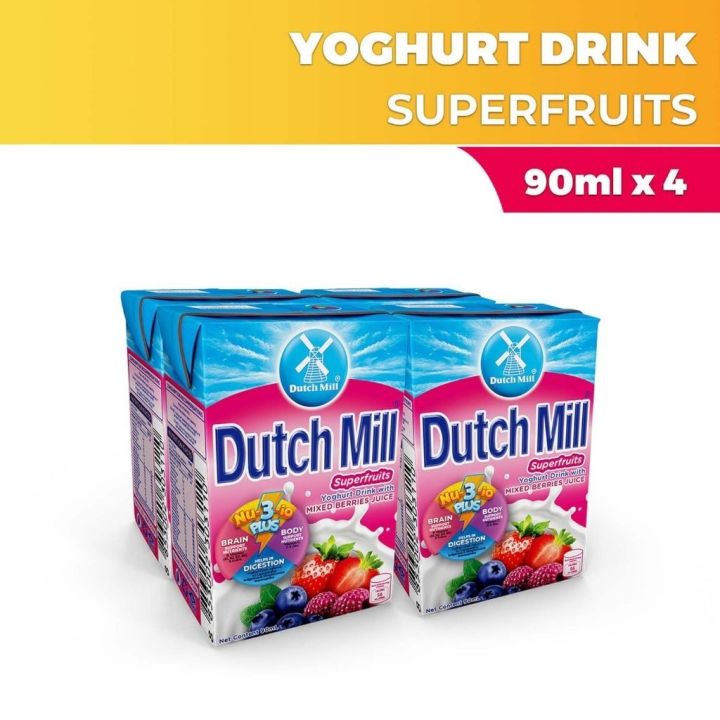 Dutch Mill UHT Yoghurt Drink Superfruits with 4 Mixed Berries Juice ...