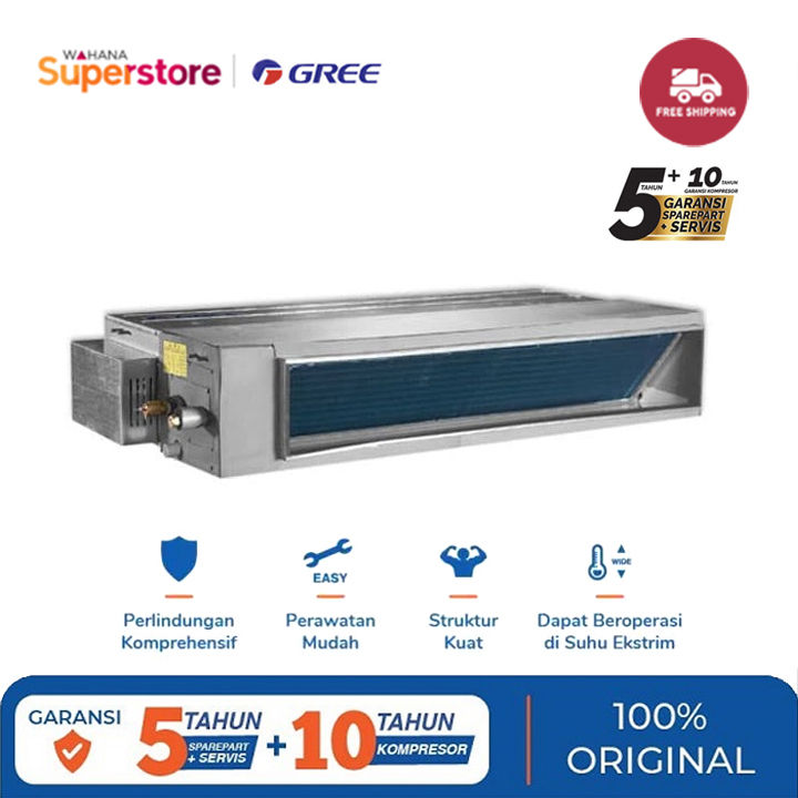 Gree AC Ceiling Duct Standard Non Inverter 6 PK - GU160PHS/A-K (WIRED ...