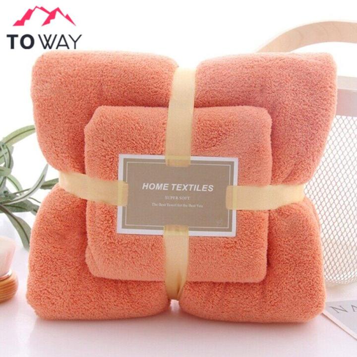 TOWAY-ซื้อ1แถม1ผ้าขนหนู ผ้าเช็ดตัว ขนอ่อนนุ่ม ซับน้ำดี น้ำหนักเบา ซับ ...