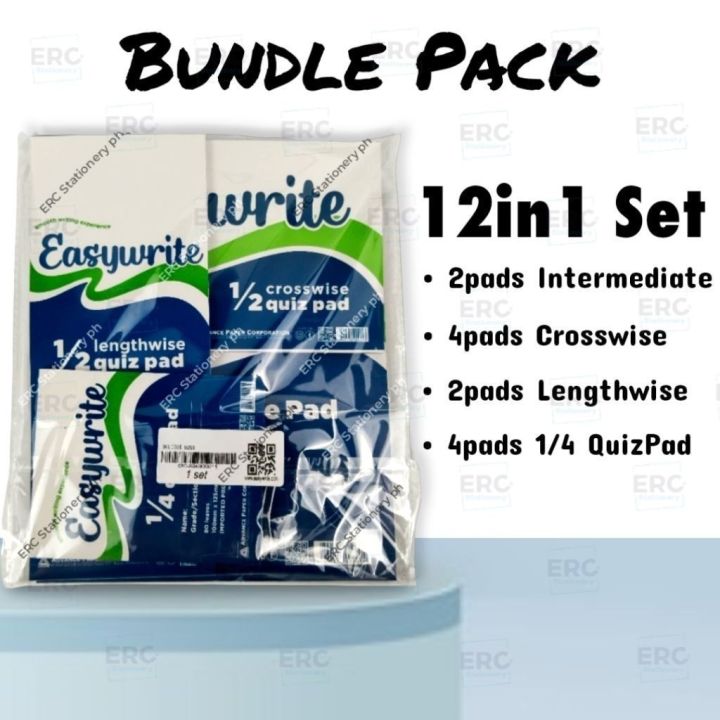 ERC 12in1 Bundle Pack Easywrite Pad Paper 80Leaves Grade 1234 to High ...