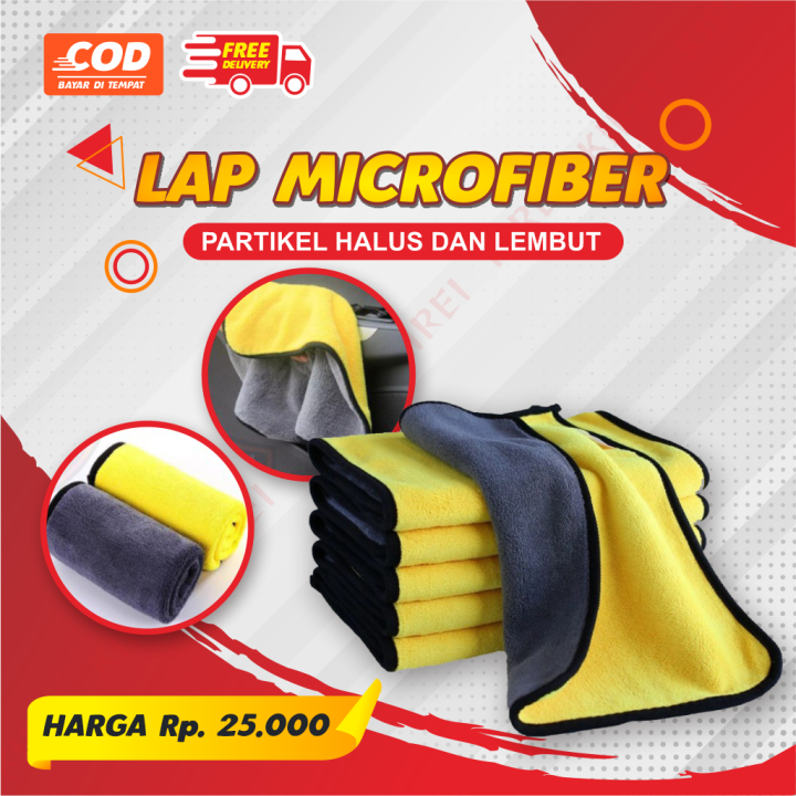 Lap Microfiber Motor dan Mobil Ukuran 30cm x 30cm | Lazada Indonesia