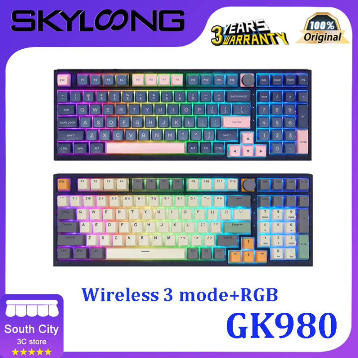 Skyloong GK980สอบจำลองแบบไร้สายคีย์บอร์ดแบบกลไก PBT ที่ปรับแต่งได้ ...