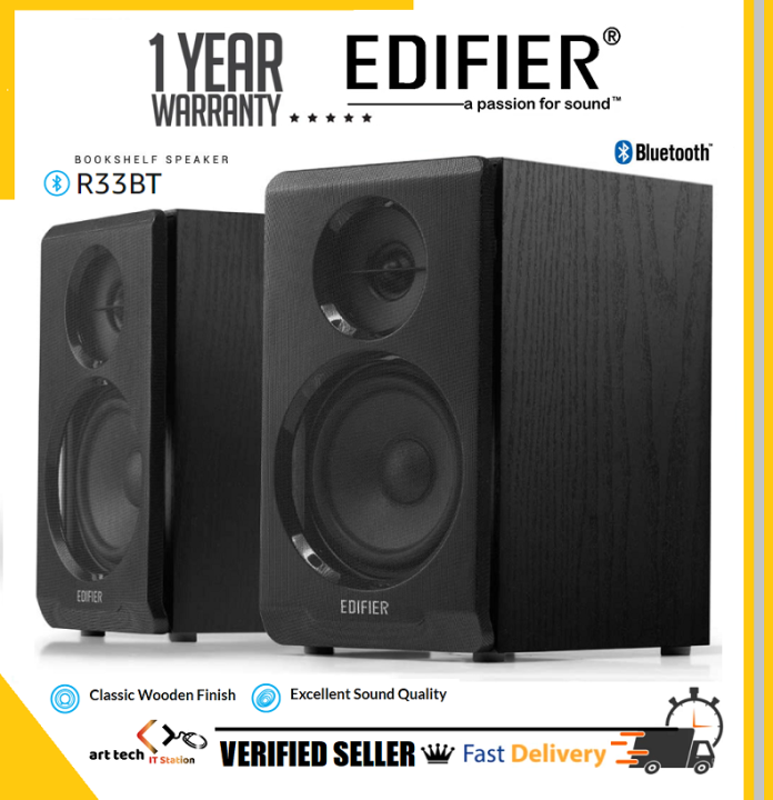 Edifier R33BT - 2.0 Bookshelf Speaker with Bluetooth 5.0 | DSP | Lazada