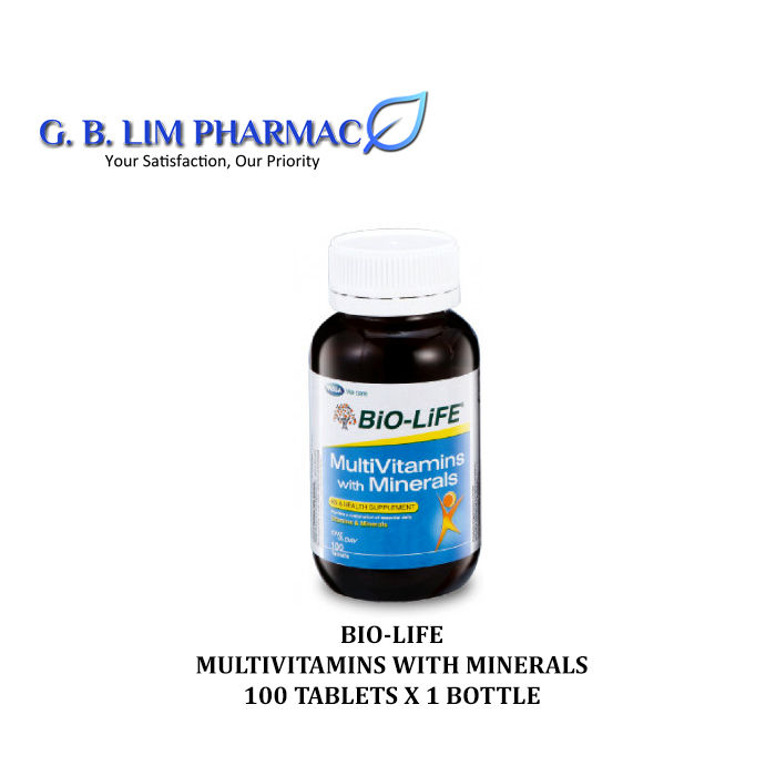 (EXP: 25-JUN-2026) BIO-LIFE MULTIVITAMINS WITH MINERALS 100 TABLETS ONE ...