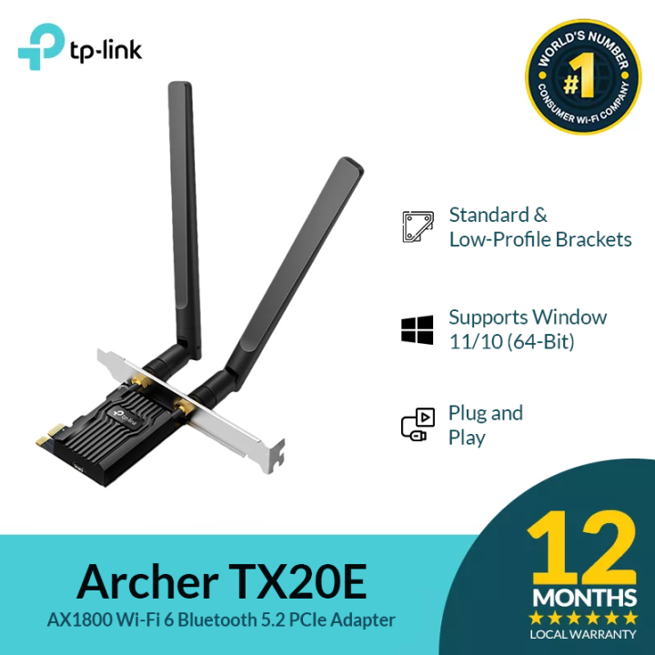 TP-Link Archer TX20E AX1800 Wi-Fi 6 Bluetooth 5.2 PCIe Adapter | Lazada PH