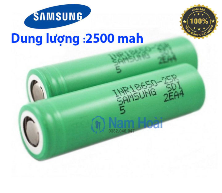 Pin 18650 3.7V SamSung Chuẩn 2500mAH Cam kết đúng dung lượng 100% ...