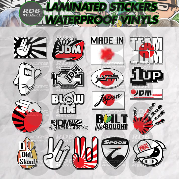 JDM Vinyl stickers - White Decal for cars SUVs jeeps vans laptop ...