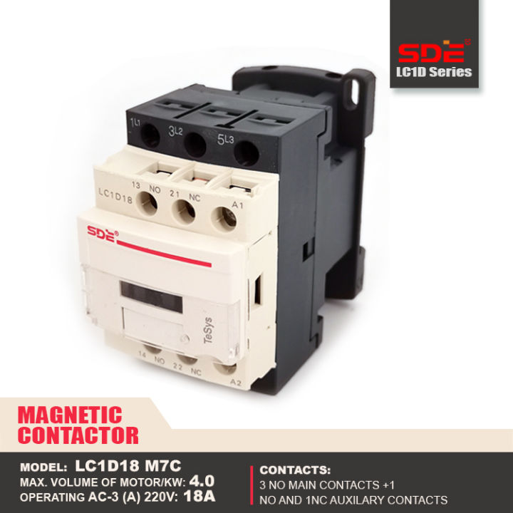 SDE MAGNETIC CONTACTOR LC1D18-M7C (LC1D M7C SERIES) | Lazada PH