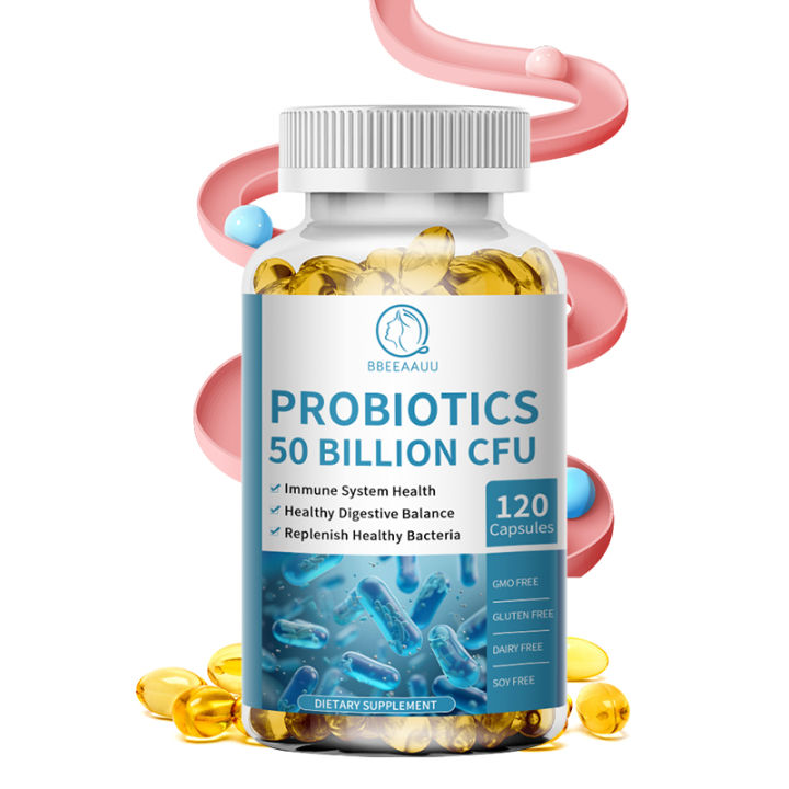 Bbeeaauu Probiotics Capsules 50 Billion CFUs 20 Strains with Prebiotics & Digestive Enzymes ...