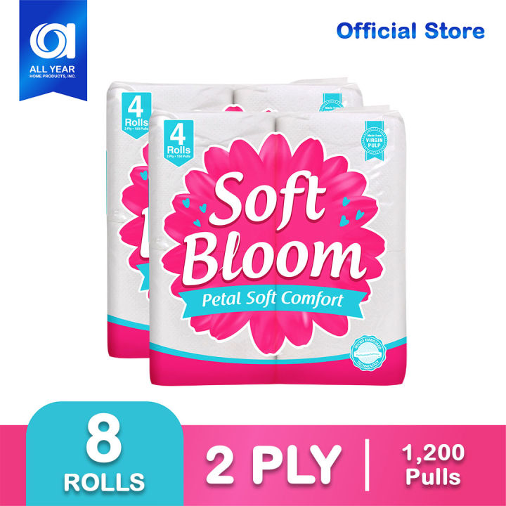 Soft Bloom Bathroom Tissue 2 Ply 150 pulls x 8 rolls - High Quality ...