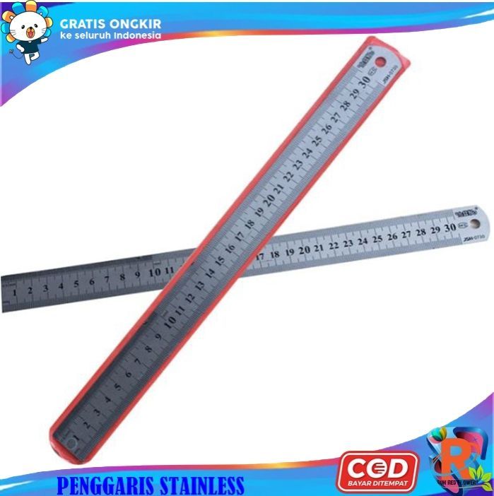 Penggaris / Garisan Besi 30cm / Stainless Steel Ruler 30cm | Lazada ...
