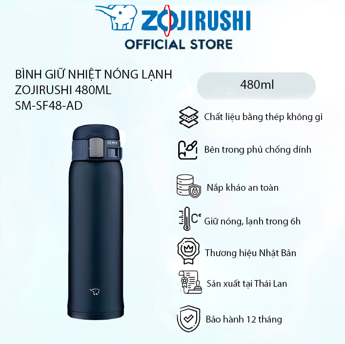 Bình giữ nhiệt nóng lạnh Zojirushi SM-SF48-AD dung tích 0.48L( màu xanh ...