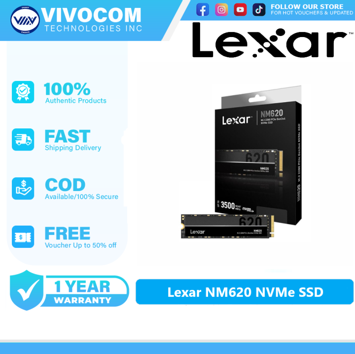 Lexar® NM620 256GB / 512GB / 1TB M.2 2280 NVMe SSD | Lazada PH