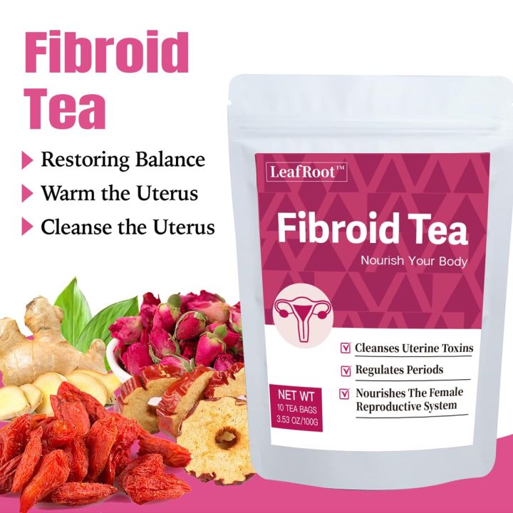 LEAFROOT Herbal Fibroid Tea for Women Shrink & Ovarian Cysts, Natural ...