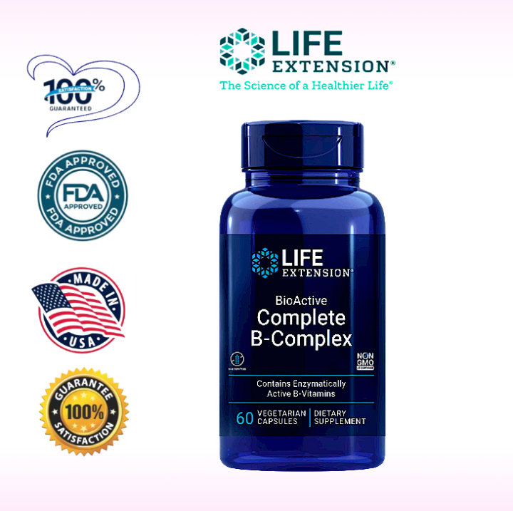 Life Extension B-Complex Vitamin B complex B12 and folic acid 60 ...