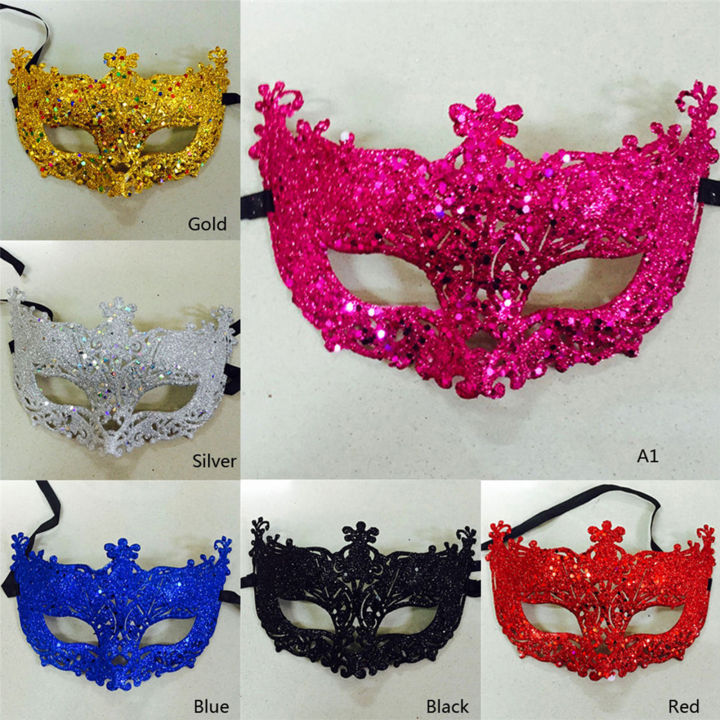 Cosplay Face Cover Glitter Shinny Women Ribbon Mysterious Eye Cover for ...