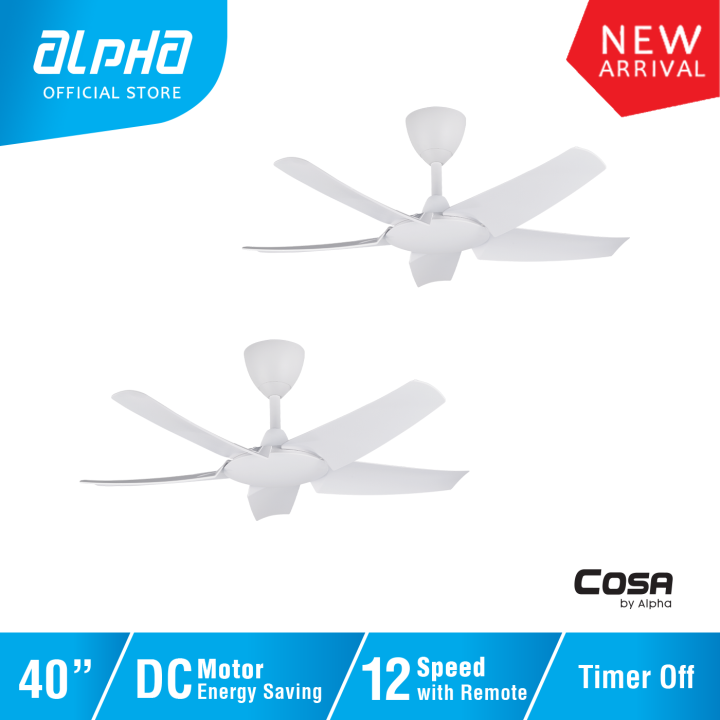 ALPHA Cosa - [Twin Pack] EX9 40 Inch Ceiling Fan with 5 Blades (12 ...