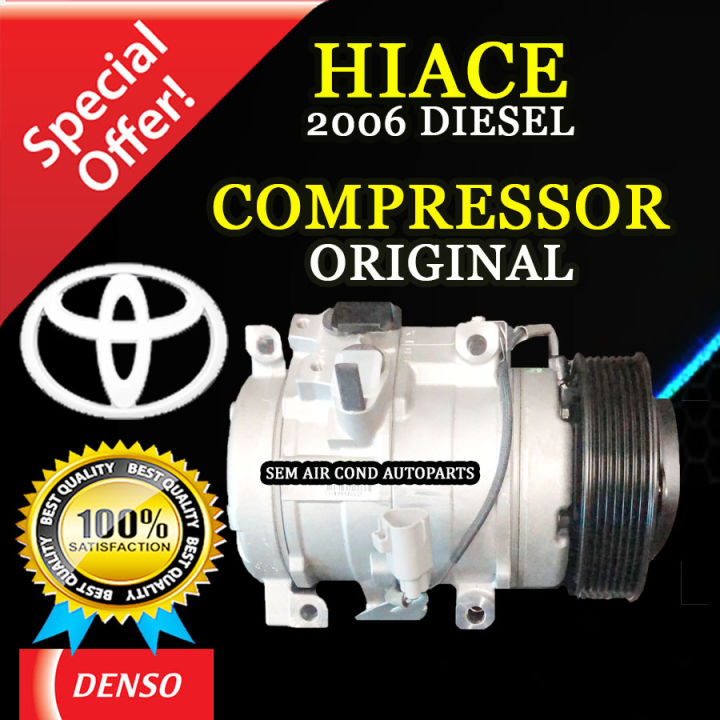 TOYOTA HIACE 2006 YEAR DIESEL 10S17C 7PK ORIGINAL DENSO ND COMPRESSOR ...