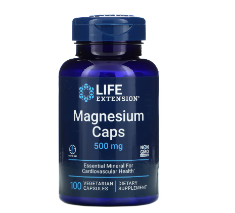 Authentic Life Extension, Magnesium Caps, 500 mg, 100 Vegetarian ...