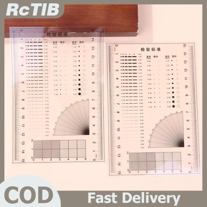 RCTLB 1 2pcs Inspection Ruler Surface Pore Test Card Calibration Ruler ...