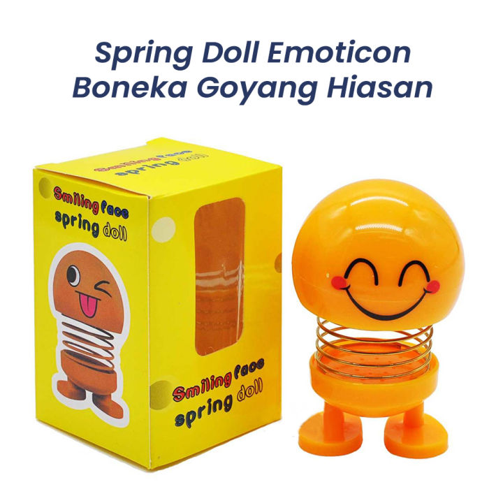 Boneka Hiasan Dashboard Mobil Spring Doll Emoticon Boneka Goyang ...