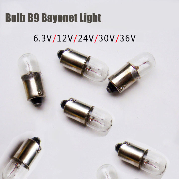 5Pcs Bulb B9 6.3-36V Indicator Small Lamp Beads 1.5W-3W Signal Light Bead B9 Bayonet Light ...