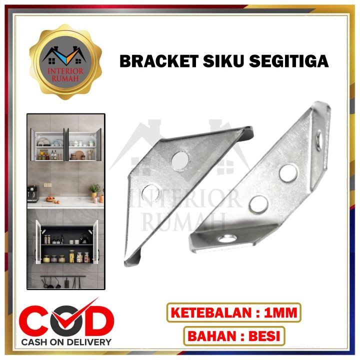 Bracket Sudut Siku Plat Besi Segitiga Ambalan Konektor Kayu Penguat ...