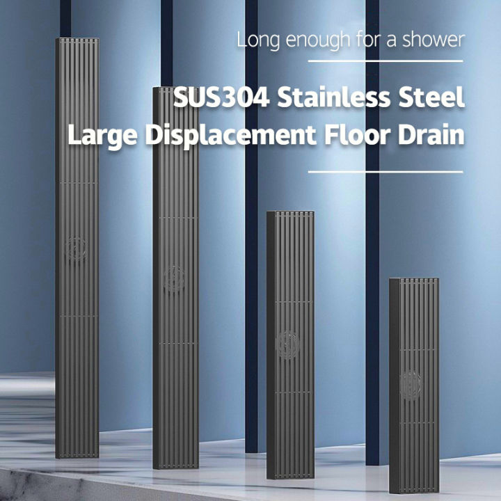 【COD】304 Stainless Steel Thickened Gray Long Floor Drain Large ...