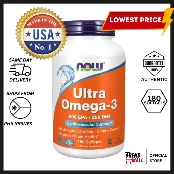 Now Foods - Ultra Omega-3 500 EPA/250 DHA - 180 Softgels | Lazada PH