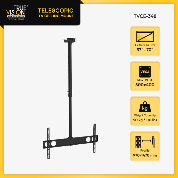 True Vision Telescopic TV Ceiling Mount for 37"-70" TVCE-348 | Lazada PH