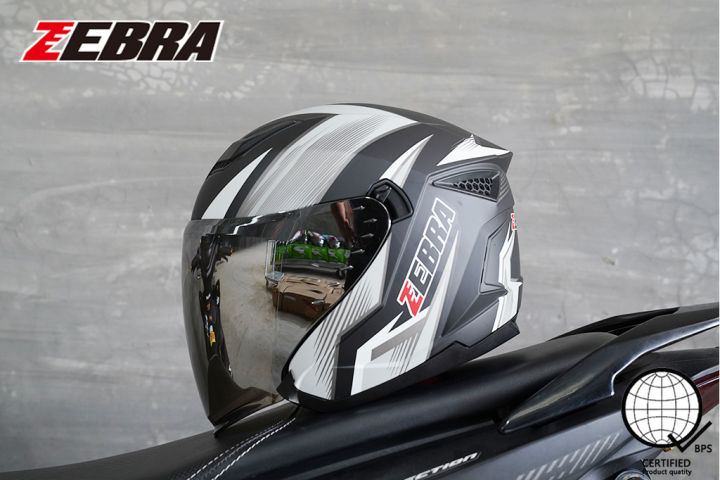 (FREE VISOR)ZEBRA helmet 320 Motorcycle half face helmet with dual ...
