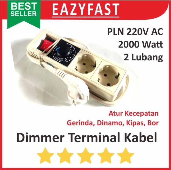 Terminal Dimmer 220V AC PLN 2000 W Watt Potensio Speed PWM Dimer 2000W ...