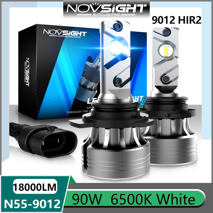 Novsight N55 LED Headlight Bulbs HIR2 9012 LED Lights 90W 18000LM 6500K ...