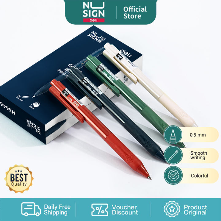 Nusign by Deli Ball Pen Gel Pen 0.5mm Ballpen Black Ink School Office ...