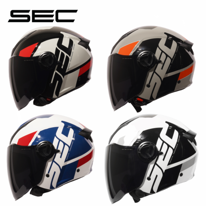 SEC Grid Duox Gloss Half face Helmet (M-XL) | Lazada PH