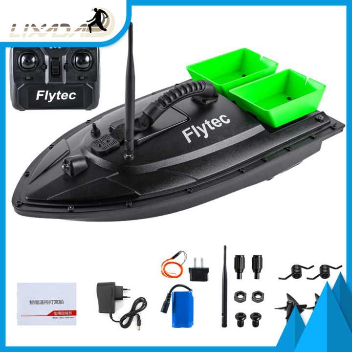 Flytec Fishing Bait Boat 500m Remote Control Bait Boat Dual Motor RC ...