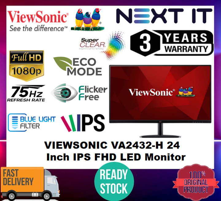 [READY STOCK] VIEWSONIC VA2432H/VA2432-h 24" LCD LED MONITOR FULL HD ...