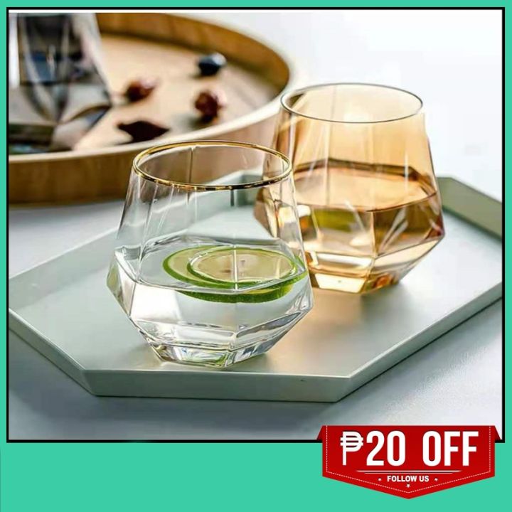 Glassware Milk Cup Series High Quality Drinking Glass Wine Glass Gold ...