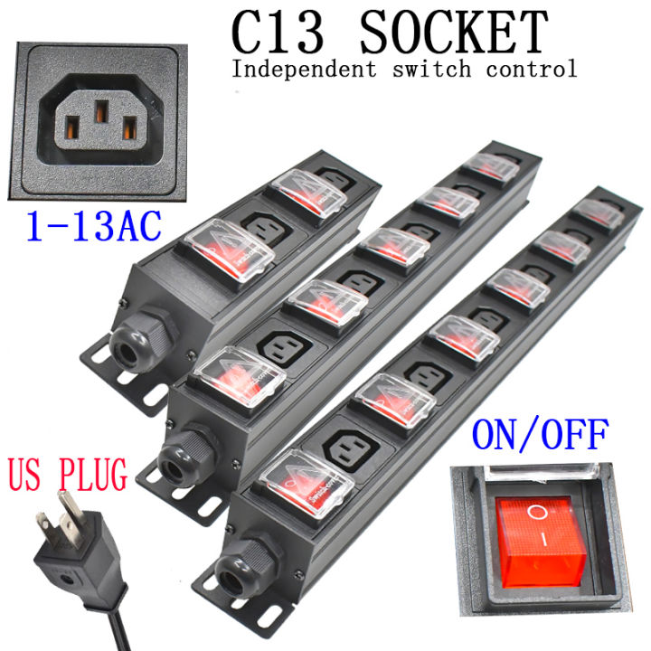 PDU 1U network cabinet rack mounted power board distribution C13 socket ...