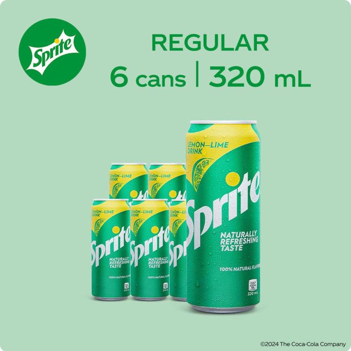 Sprite Regular Soda 320ml - Pack of 6 Cans | Lazada PH