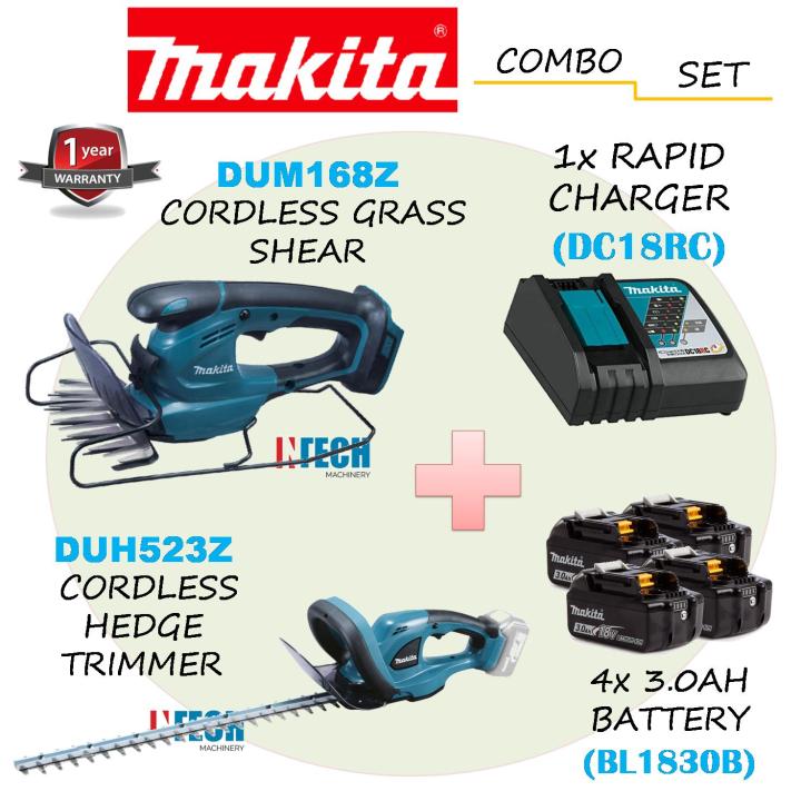 MAKITA DUH523Z CORDLESS HEDGE TRIMMER + DUM168Z CORDLESS GRASS SHEAR ...