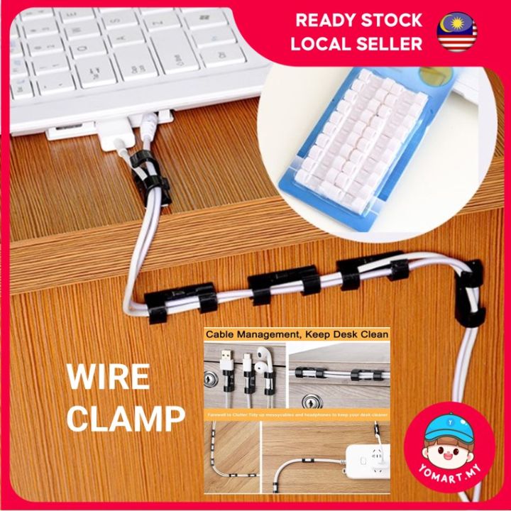Self Adhesive Cable Clip Wire Organizer Line Buckle Clips Clamp Table ...