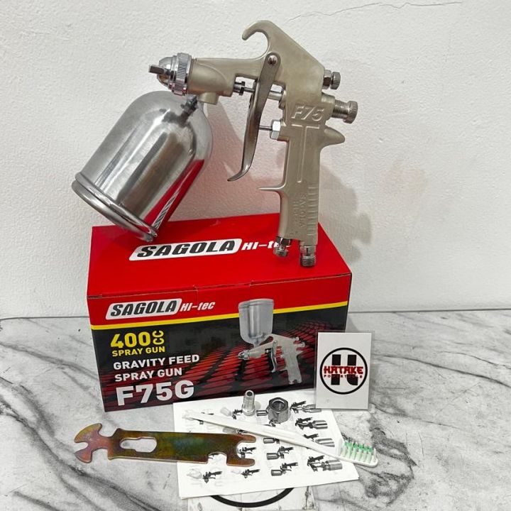 SPRAY GUN SAGOLA F75 TABUNG ATAS SPET CAT KOMPRESOR F 75 HITEC SPRAY G ...