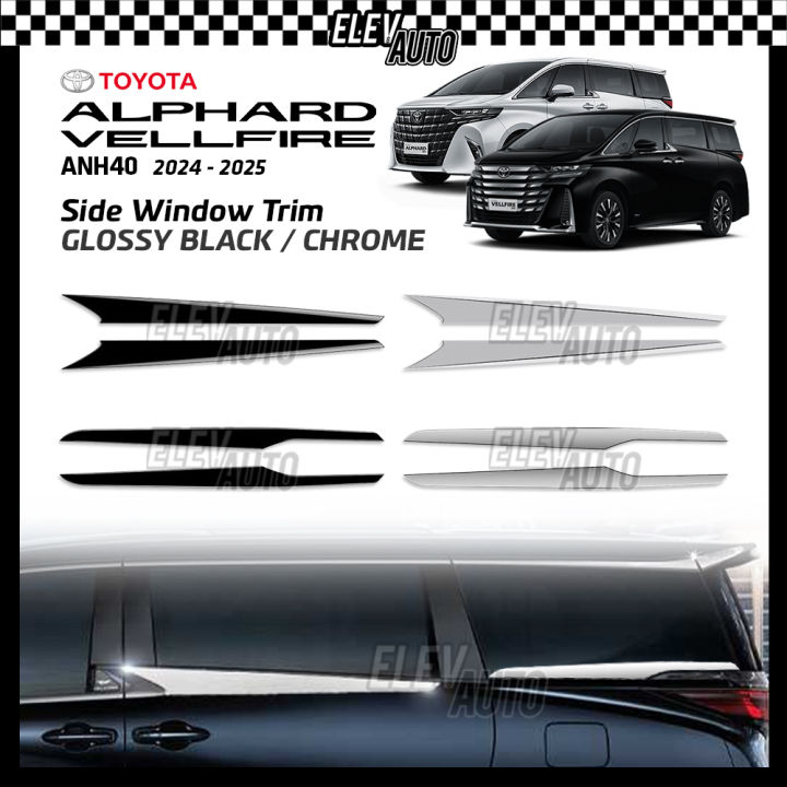 Toyota Alphard Vellfire ANH40 Rear Side Window Trim Chrome Black ...