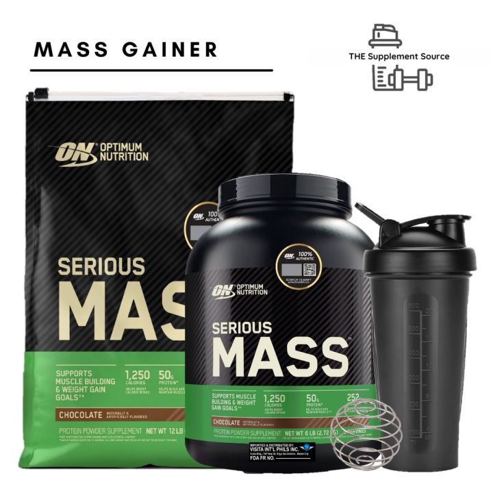 Optimum Nutrition ON Serious Mass Gainer 6lbs with Shaker ON Weight ...