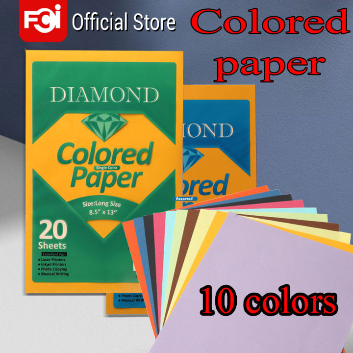 FC Colored Paper Long 8.5x13 Size Assorted Colors in sheets sold in ...