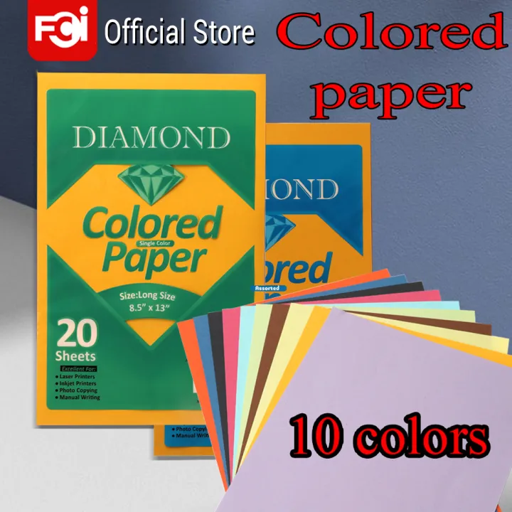 FC Colored Paper Long 8.5x13 Size Assorted Colors in sheets sold in ...