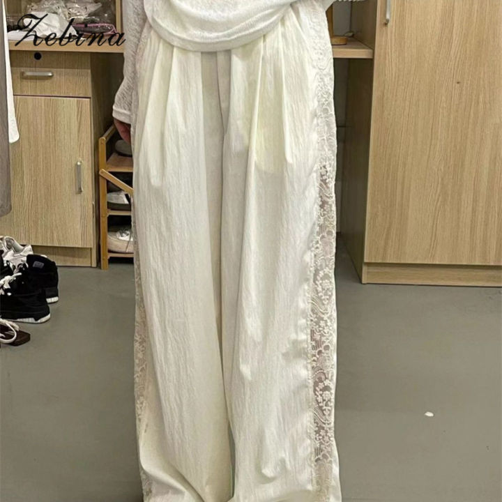 Zebina กางเกงเอวสูงผู้หญิง,2024ใหม่กางเกงยาวถึงพื้นกางเกงป้องกันแสงแดด ...