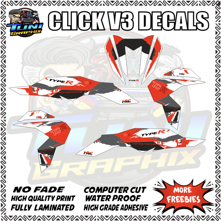 HONDA CLICK 125 V3 TYPE R DESIGN INDO MALAYSIAN CONCEPT DECALS | Lazada PH
