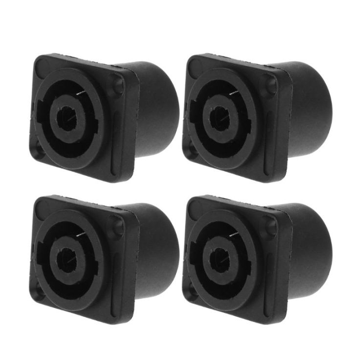 4PCS Jack Panel Socket Connector 4 Pole Audio Speaker Twist Lock Round ...